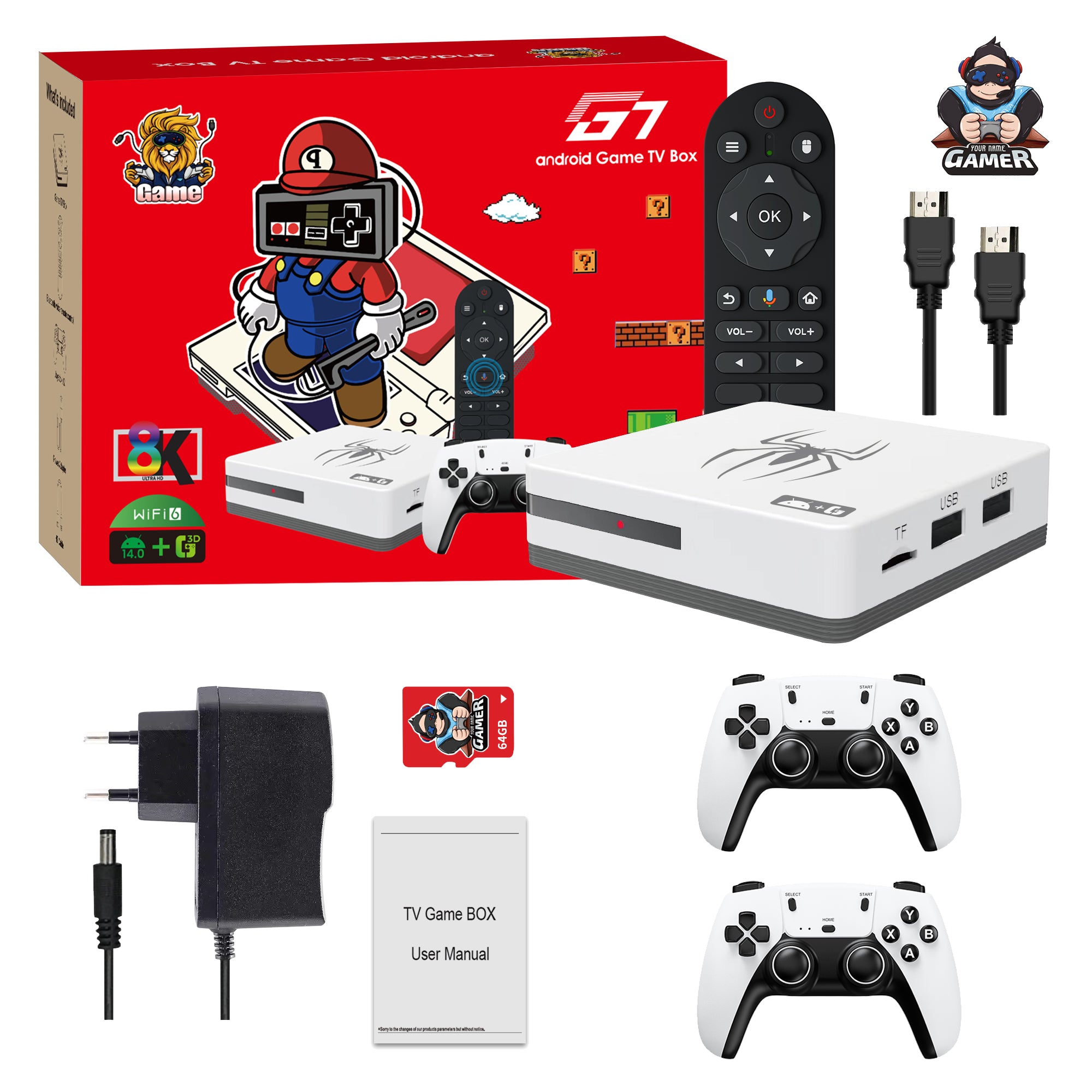 G7 Android Dual System Game Box 2+16GB 64GB TF card support 14 simulat ...